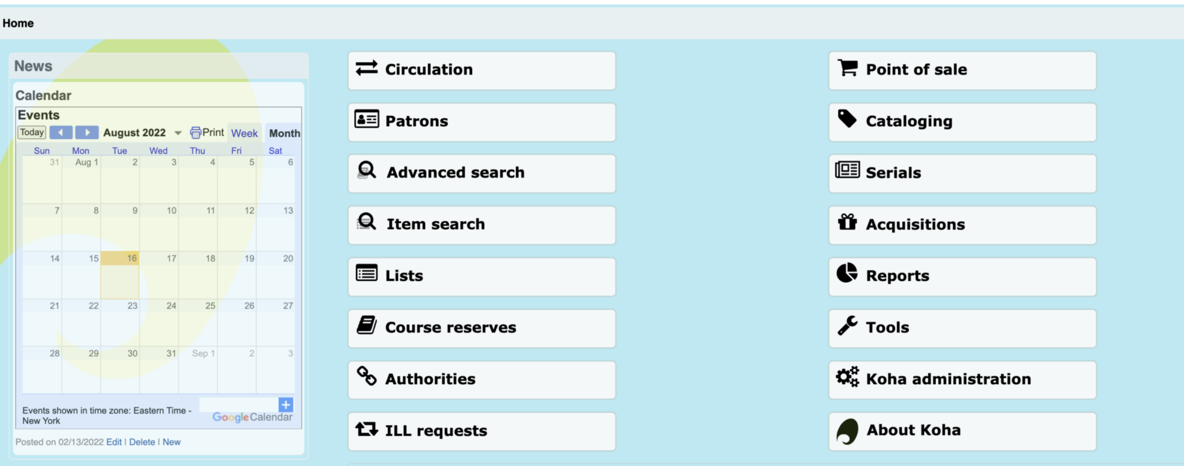 Bywater Solutions Adding A Calendar To The Koha Staff Interface