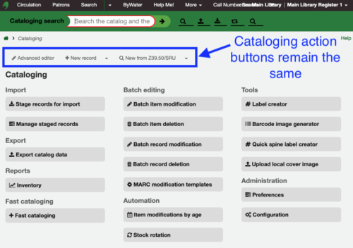 ByWater Solutions | Koha 22.11: Cataloging Tools Moved Into the…